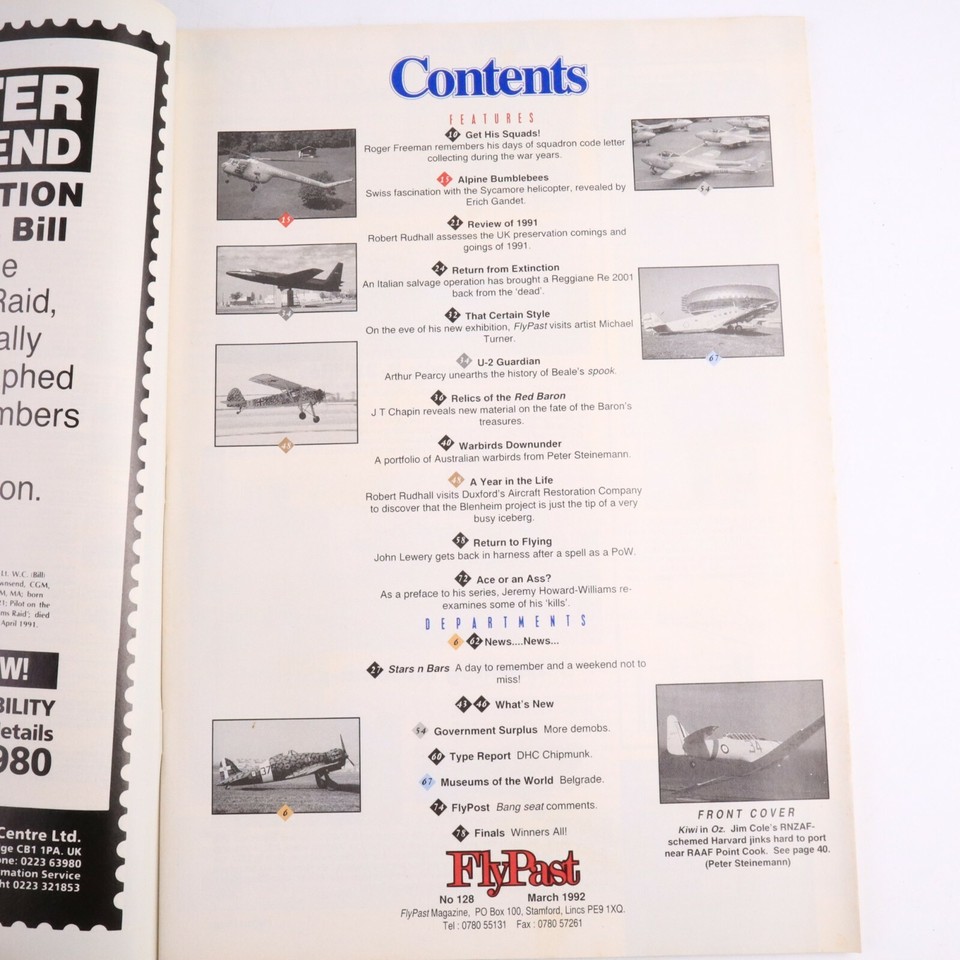 Fly Past Magazine March 1992 #128, Swiss Rotaries, Duxford's P-38 Files ...