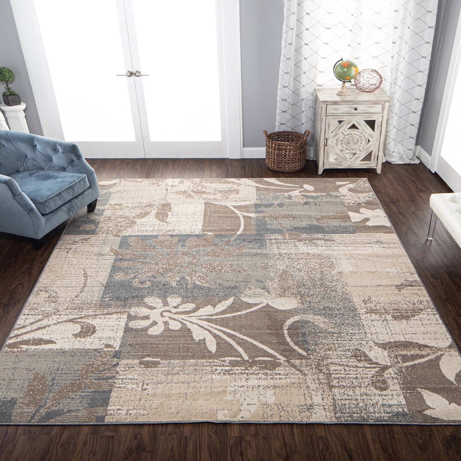 Pastiche Traditional Floral Patchwork Indoor Area Rug Or Runner Rug Or ...