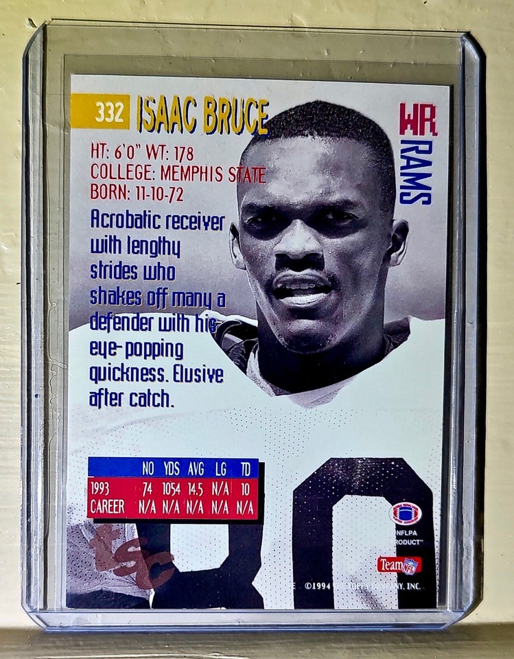 Isaac Bruce 1994 Topps Draft Night Rookie Football #332 NFL Card Rams ...