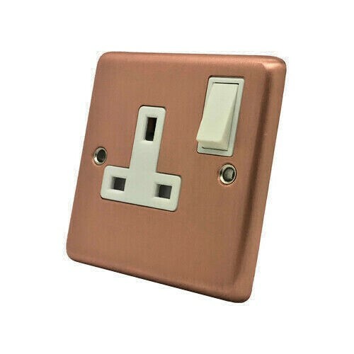 Brushed Matt Satin Copper Plug Sockets Light Switches Dimmers - Whole ...