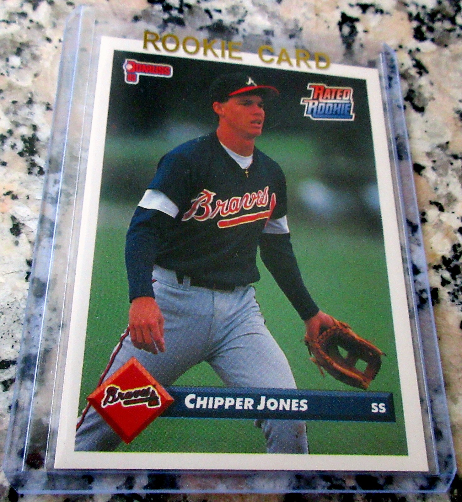 CHIPPER JONES 1993 Donruss #1 Draft Pick RATED Rookie Card RC HOF WS ...