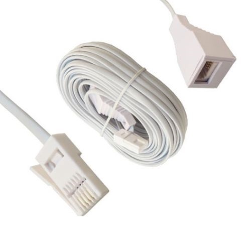 BT Telephone Extension Cable Phone Line Fax Modem Socket 1m 2m 3m 5m ...