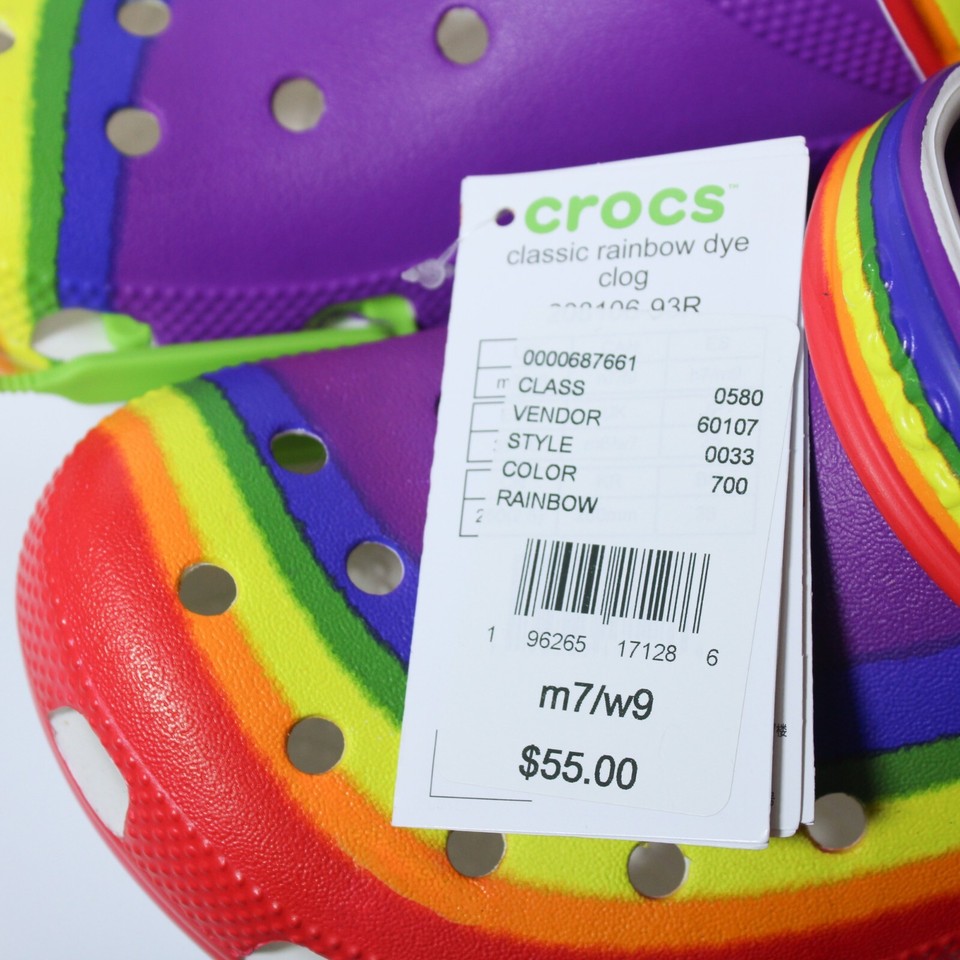 Crocs Classic Rainbow Dye Unisex Clog Mens 7, 8 / Womens 9, 10 | eBay