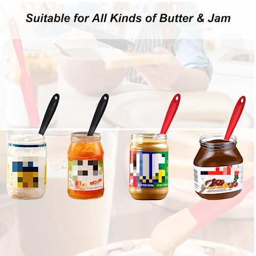 2 Pack Silicone Jar Spatula Jam Spreader for Peanut Butter Baking Cake ...