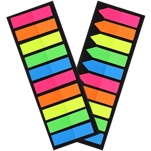 2 Sets Fluorescent Pointed Stickers Writable Sticky Tabs Marking | eBay