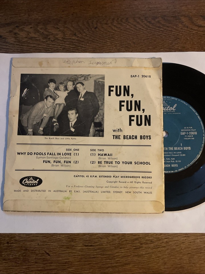 The Beach Boys - Fun, Fun, Fun - Rare Vintage Australia 1964 Capitol EP ...