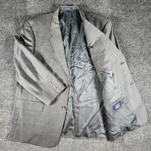 Turnbury Men's 48R Grey 100% Wool Single Vent Blazer Sport Coat Suit ...