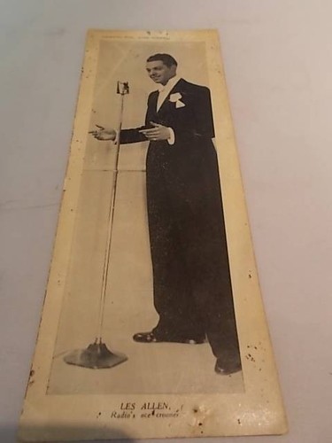 Radio Review Broadcasting Stars 10 x 3.75 inches 1936 LES ALLEN Real ...