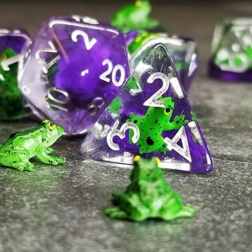Sage's Green Frog Familiar Resin Polyhedral Dice Set | DnD Dice TTRPG ...