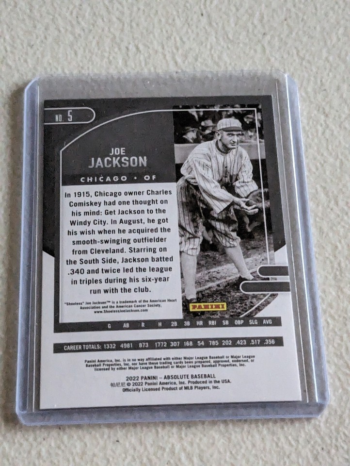 2022 Absolute Baseball Joe Jackson Card #5 Lava Parallel | eBay