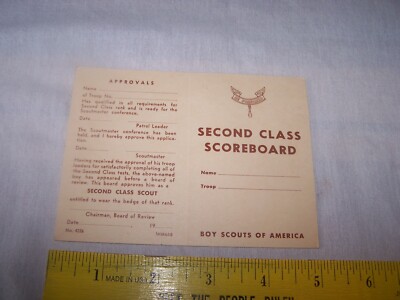 Vintage BOY SCOUT Scoreboard Card SECOND CLASS | eBay