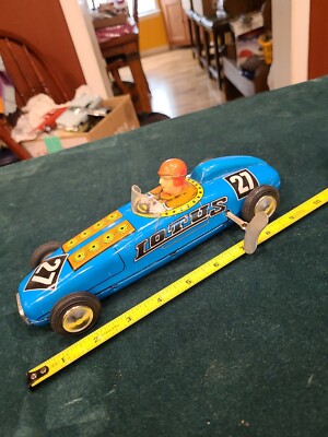 ASC Japan rare vintage 9 1/2 long tin friction open wheel Lotus #27 ...