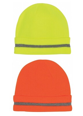 Warm Winter Knit Acrylic SKI Beanie Stocking Cap Hat High Visibility ...