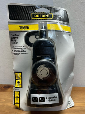 Defiant Outdoor Heavy Duty Timer 1000 015 597 w/ 2 Grounded Outlets | eBay