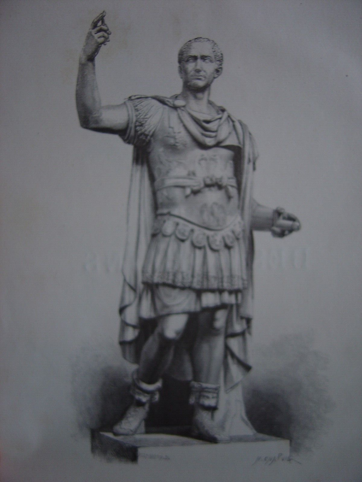 Engraving of the Roman Emperor Julius Caesar Julius Caesar Statue of ...