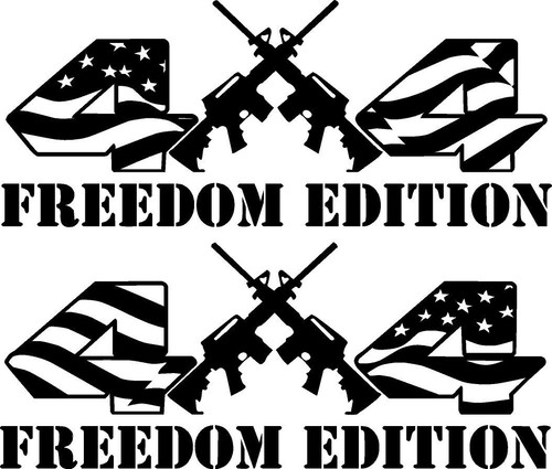 4x4 FREEDOM FLAG Bed Decals .. Logos Compatible with Dodge Ford Chevy ...