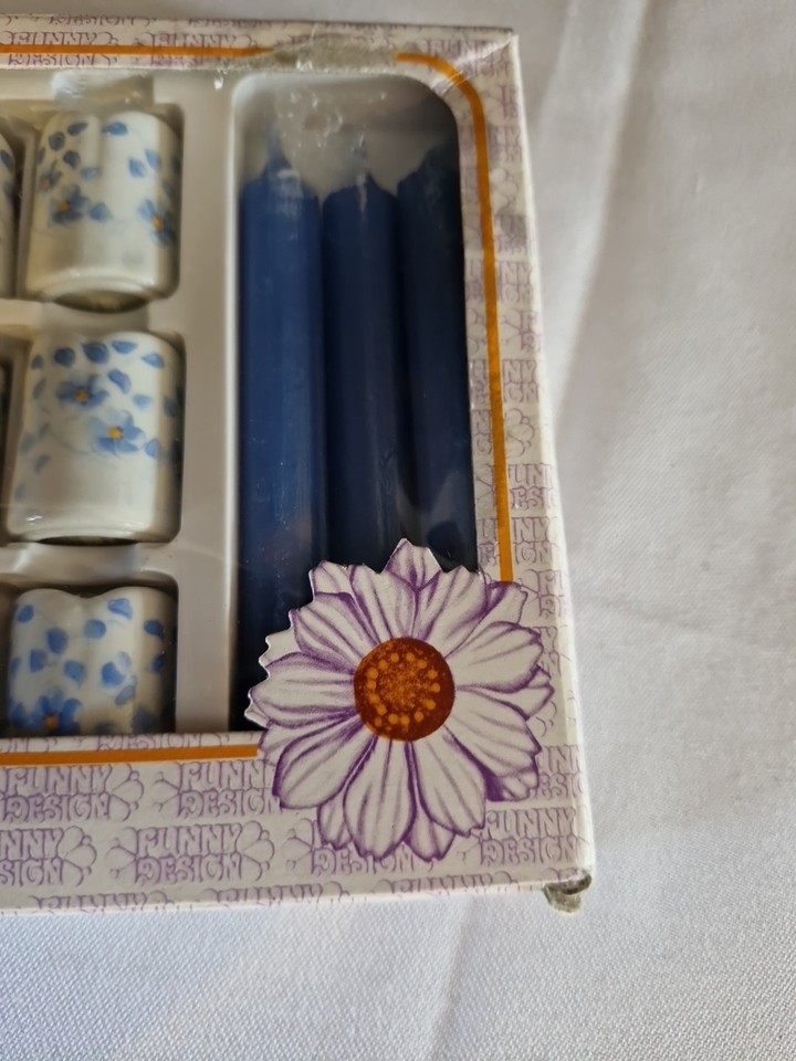 Funny Design West German Cramic Candle Holders And Taper Candles New X ...