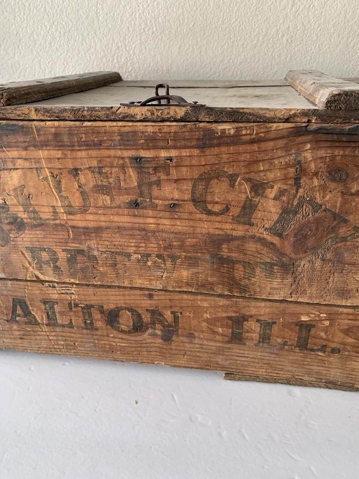 Bluff City Brewery Alton IL Wood Beer Crate with Lid | eBay