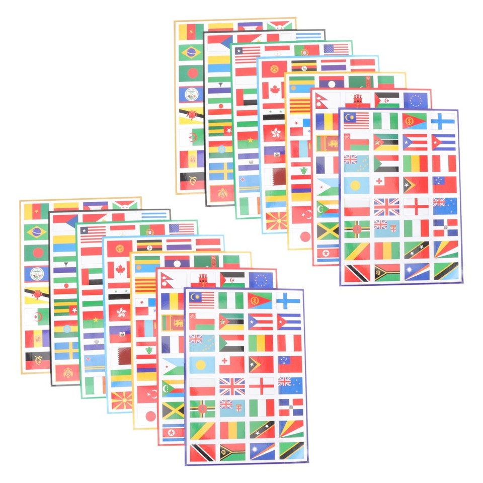 2 Sets Flag Pattern Face Stickers Decorative Country World Football ...