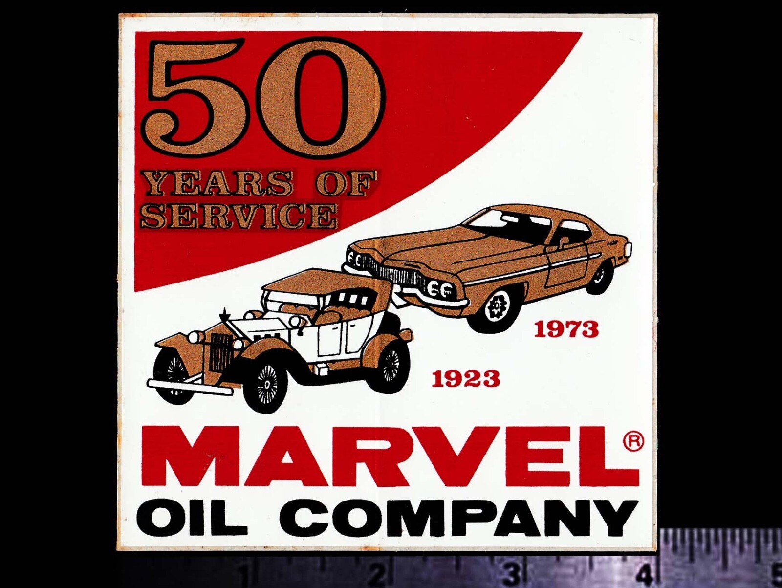 MARVEL Oil Company 50 Years 1923 -1973 - Original Vintage Racing Decal ...