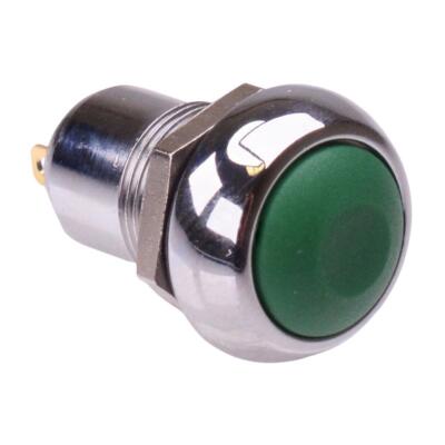 IPR1SAD3101 APEM Green Chrome Round Latching 12mm Push Button Switch ...