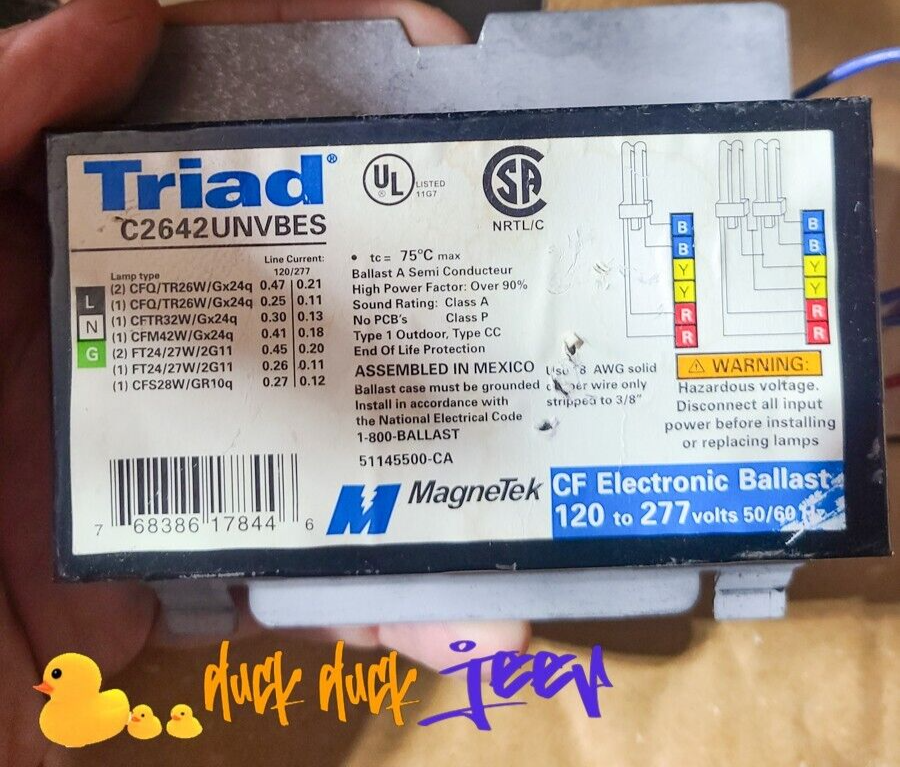 Triad C2642UNVBES Compact Fluorescent Ballast for sale online | eBay
