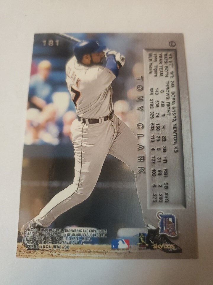 2000 Metal Emerald Tony Clark #181 Detroit Tigers | eBay