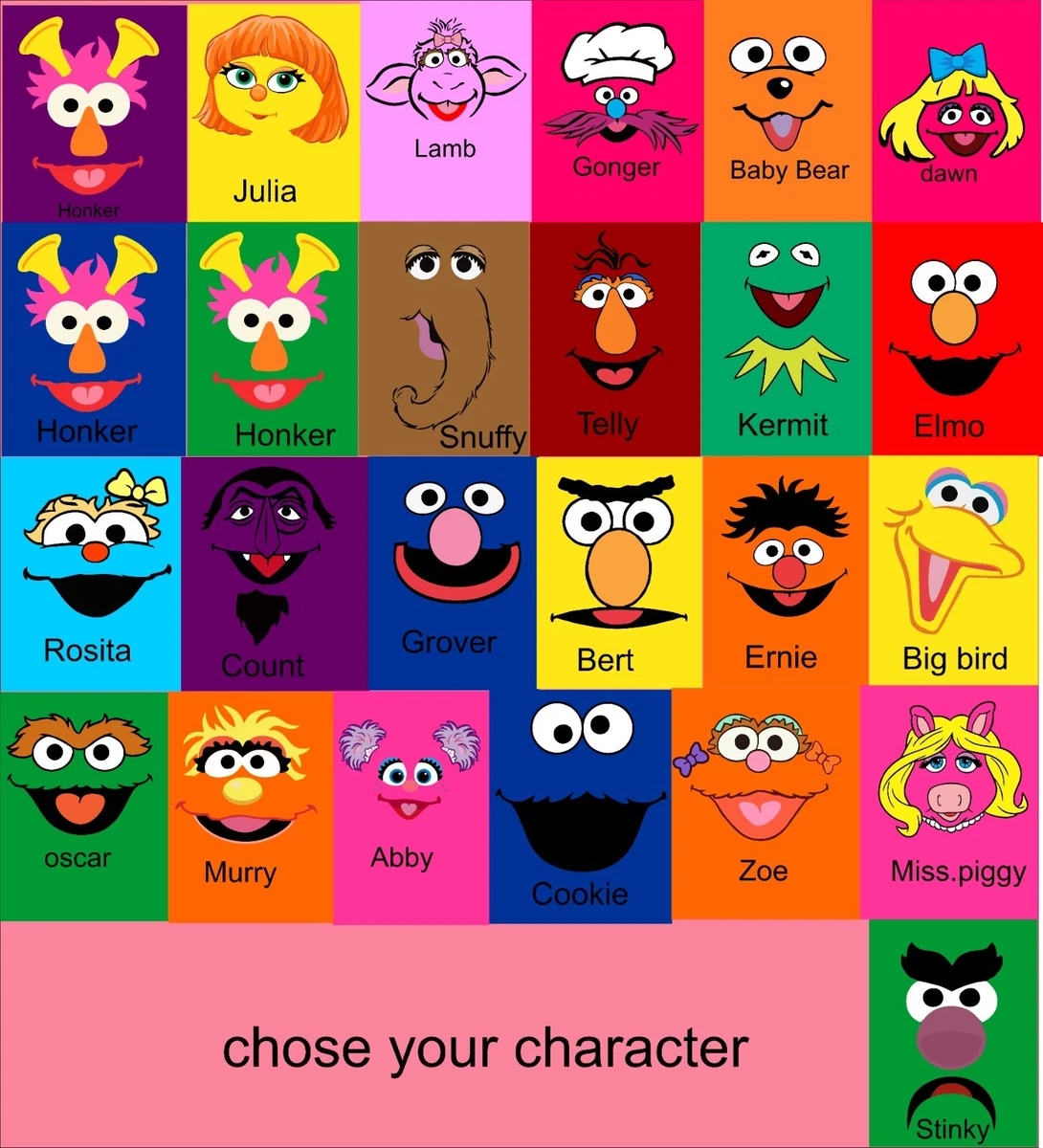 Sesame Street Characters Faces And Names