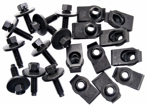 GM Truck Body Bolts & U-nut Clips- M6-1.0 x 22mm- 8mm Hex- 20pcs (10ea ...