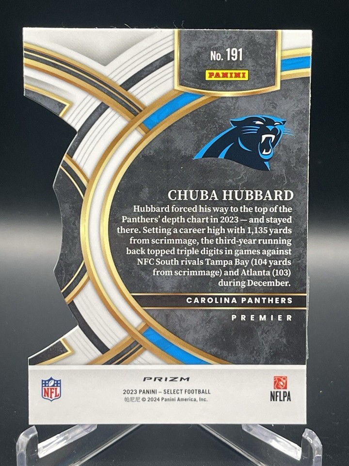 🔥🔥Chuba Hubbard 2023 Panini Select Red and Black Die-Cut Carolina ...
