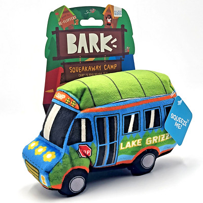 BarkBox Squeakaway Camp Pawnawanna Bus Squeaky Crinkly Dog Toy 8x5" | eBay
