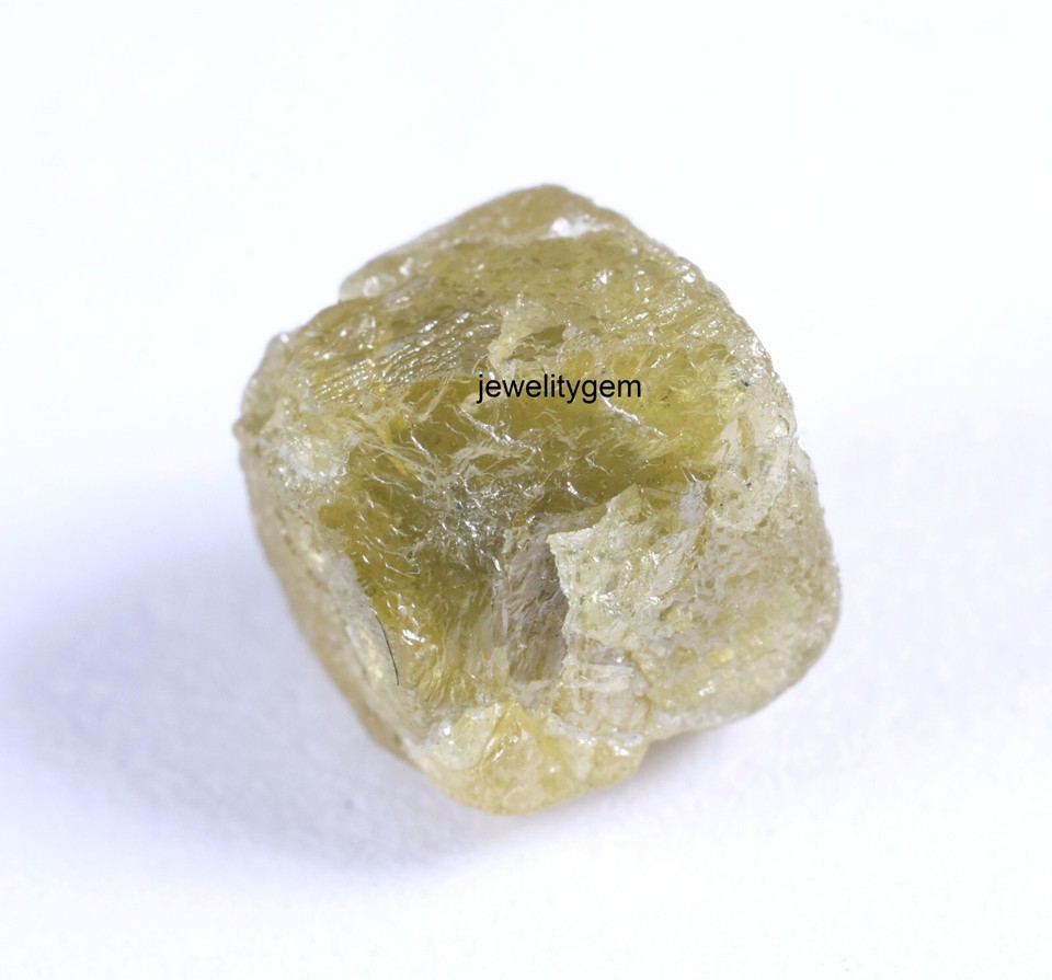 2.47 Ct Natural Raw Diamond Loose Yellow Color Rough Diamond Cube Uncut ...