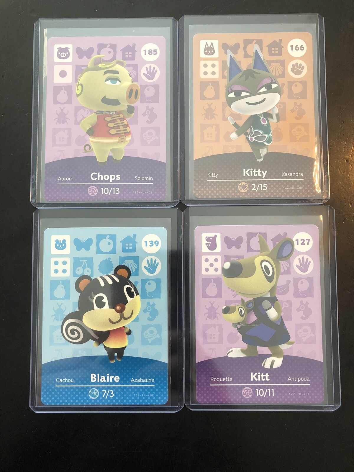 Animal Crossing Amiibo Cards Lot Kitt 127 Blaire 139 Kitty 166 Chops ...