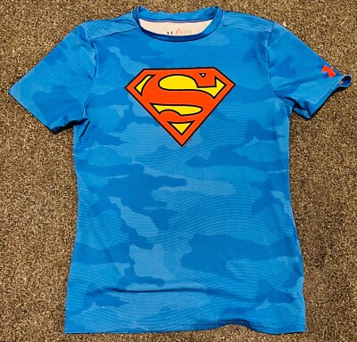 Under Armour Superman Compression Short Sleeve Shirt Youth XL HeatGear ...