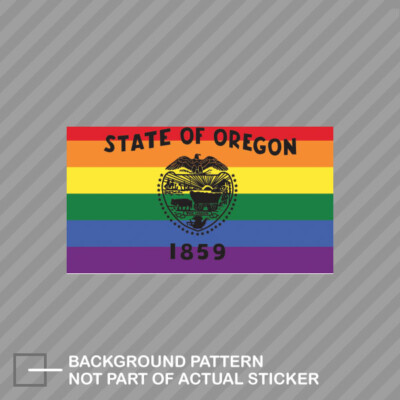 Rainbow Oregon Gay Pride Flag Sticker lesbian rainbow flag LGBT ...