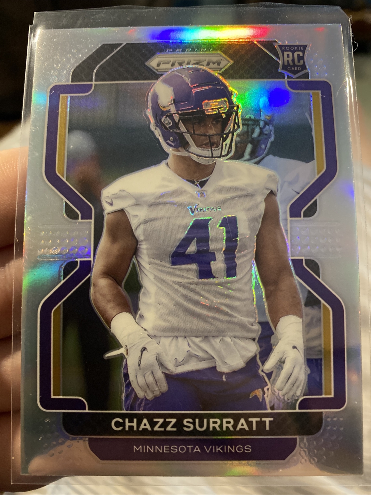 2021 Panini Prizm Chazz Surratt Minnesota Vikings Silver Holo #419 RC ...