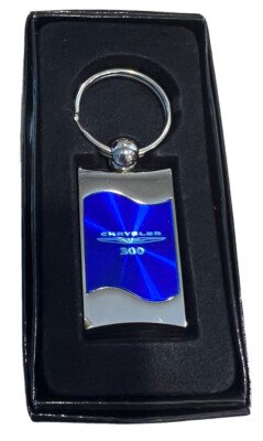Chrysler 300 Rectangular Blue & Silver Wave Key Fob Metal Keychains | eBay
