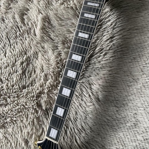 Black V Shape Electric Guitar Solid String Thru Body Mahogany Body Gold ...