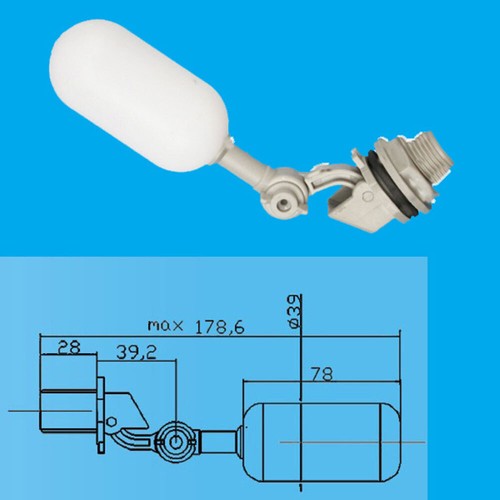 4x Water Valve Float Adjustable water Arm Filter Float 1/2" Automatic ...