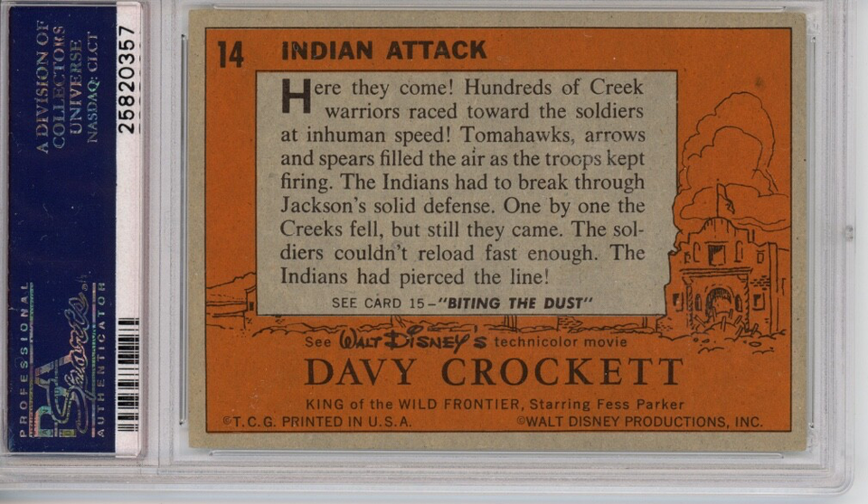 1956 Davy Crockett #14 Indian Attack Orange PSA 5 | eBay