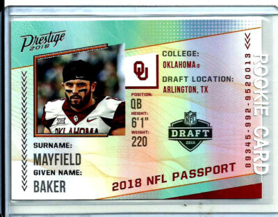 2018 Panini Prestige NFL Passport Baker Mayfield #PP-BM Rookie RC | eBay