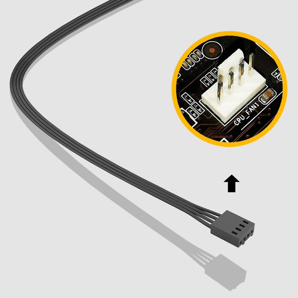 PC Fan Hub Splitter Speed 5 Port Controller Adapter Kit For 4 Pins PWM ...