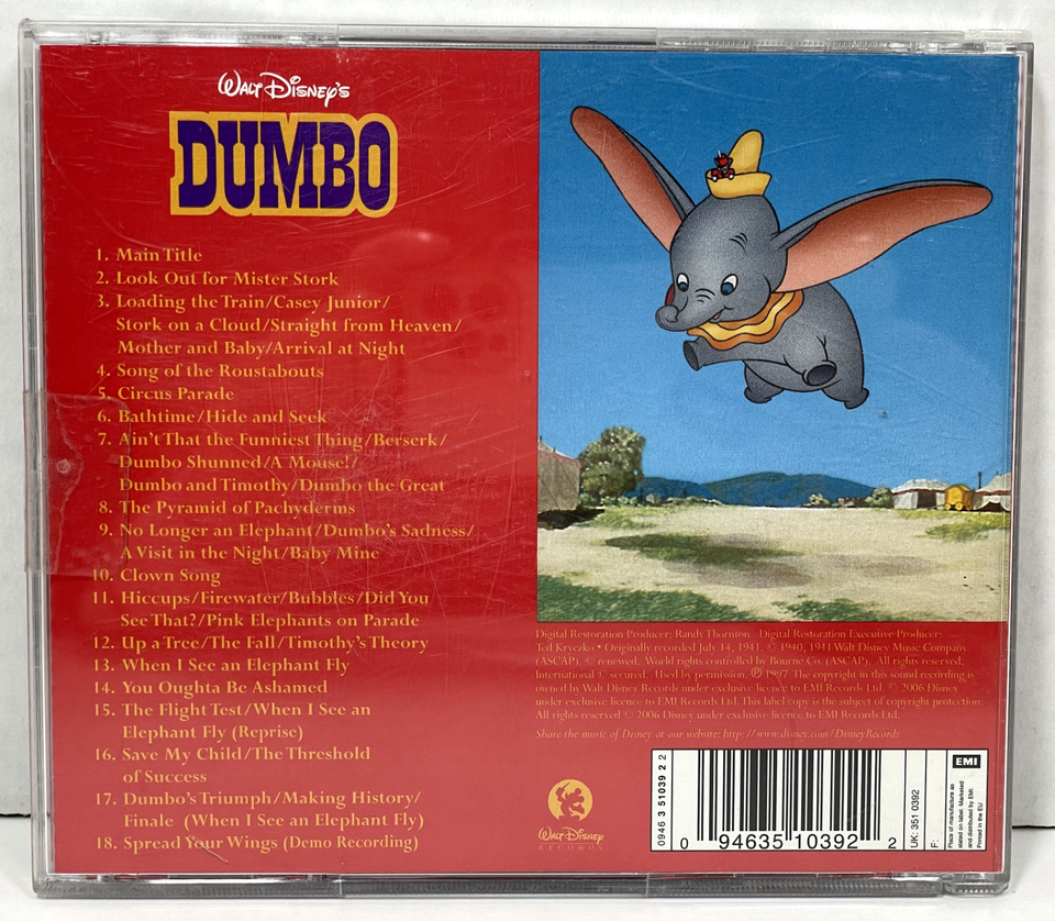 Walt Disney Dumbo Original Soundtrack CD - Used | eBay