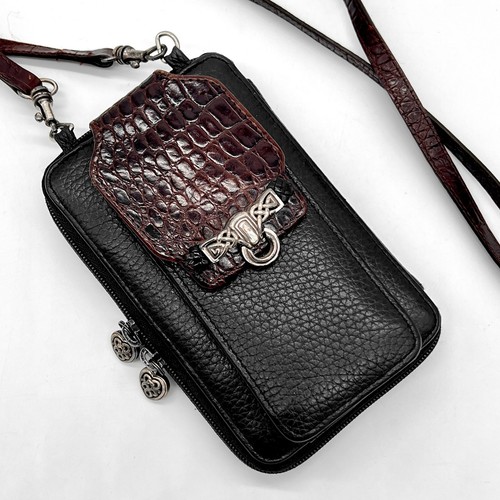 Vtg Brighton Crossbody Leather Phone Case Credit Card Wallet Purse 6"x3 ...