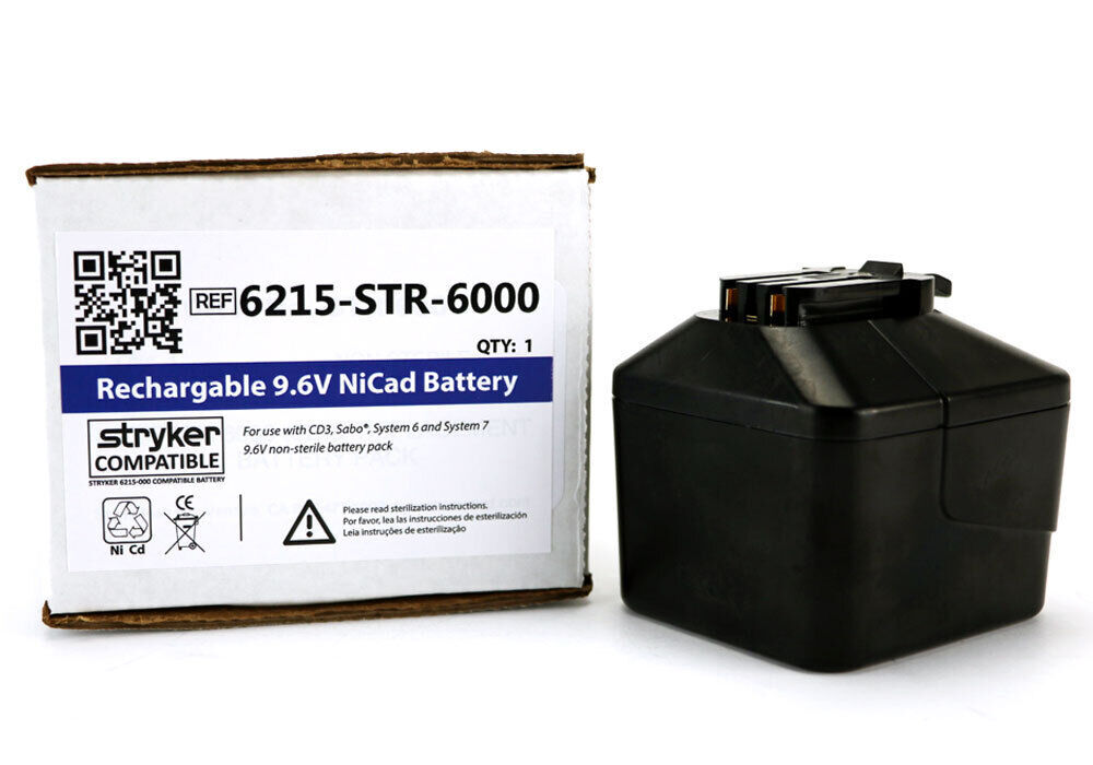 Stryker Rechargeable 9.6V NiCad Battery for System 6 Handpieces - 6215 ...