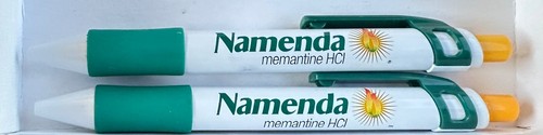 Lot Of 2 NAMENDA Drug Rep Advertising Pharmaceuticals Collectable Pens ...