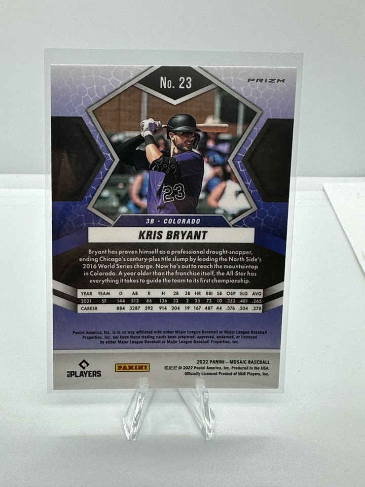 2022 Panini Mosaic Silver Prizm Kris Bryant #23 - Colorado Rockies | eBay