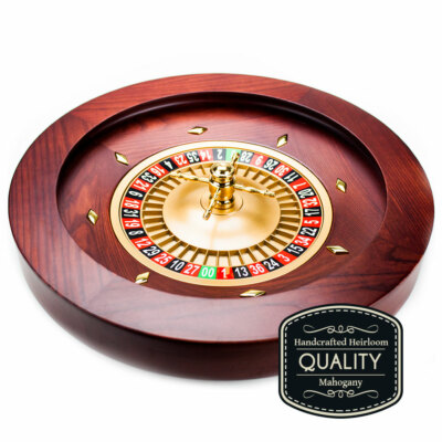 18" Casino Grade Deluxe Wooden Roulette Wheel With Two Ceramic Pills ...
