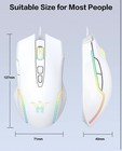 PHNIXGAM Wired Gaming Mouse Ergonomic RGB Computer Mouse with RGB ...