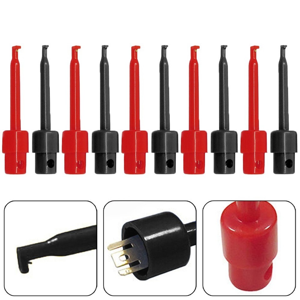 High Sensitivity Test Hook Clips for Multimeter Test Red and Black Pack ...